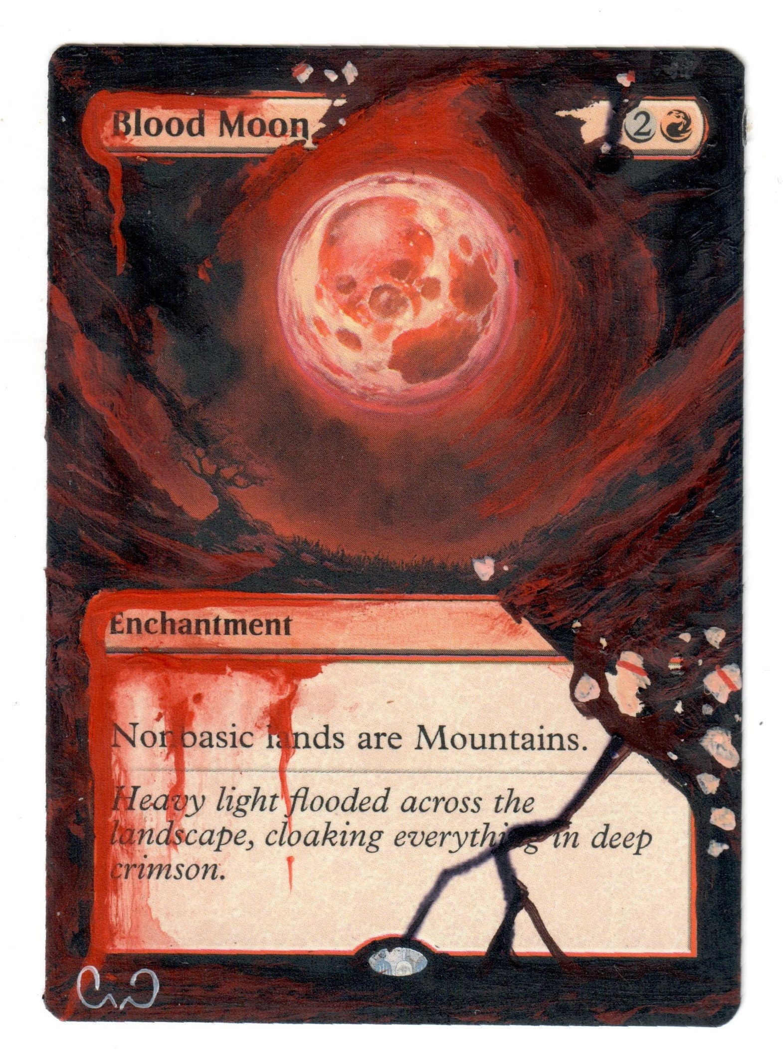 Blood Moon Altered Full Art MTG Magic Commander EDH Double Masters Rare ...