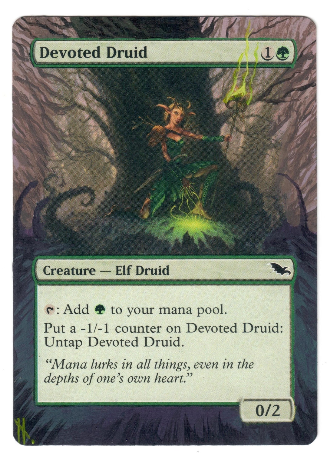 Devoted Druid Altered Full Art Magic TG CEDH Elf Borderless Combo Mana ...