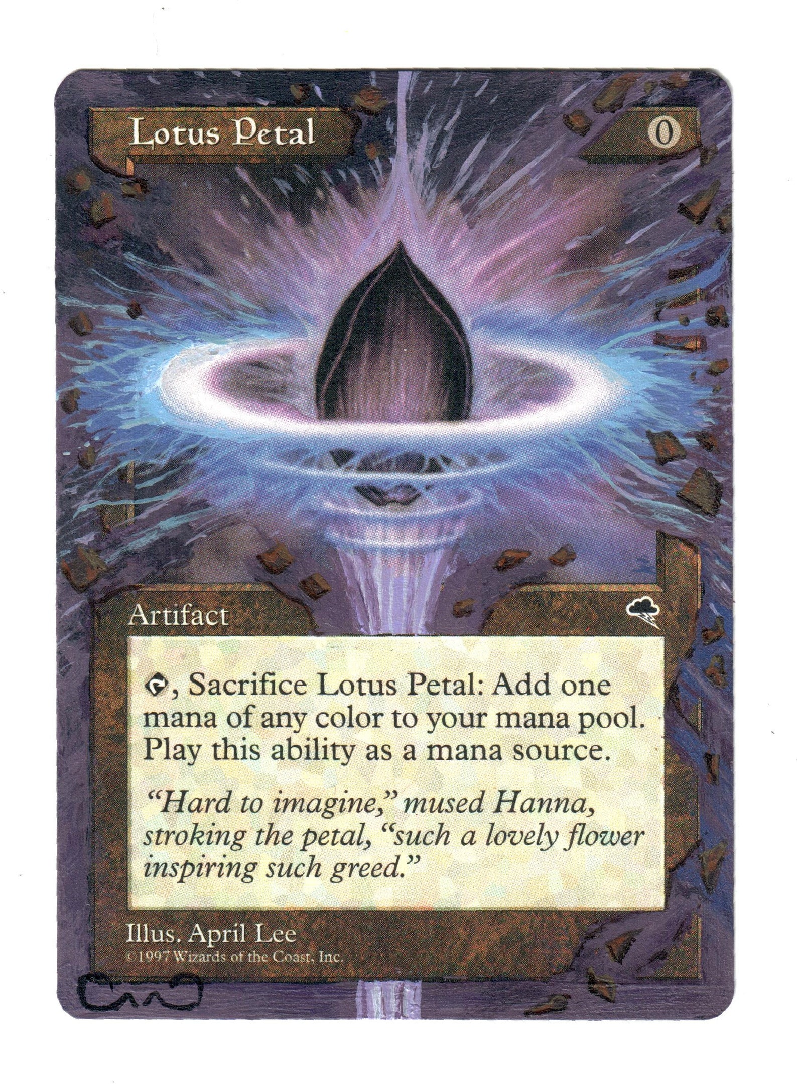Lotus Petal Altered Full Art MTG Magic Alter Cedh Artifact | Etsy