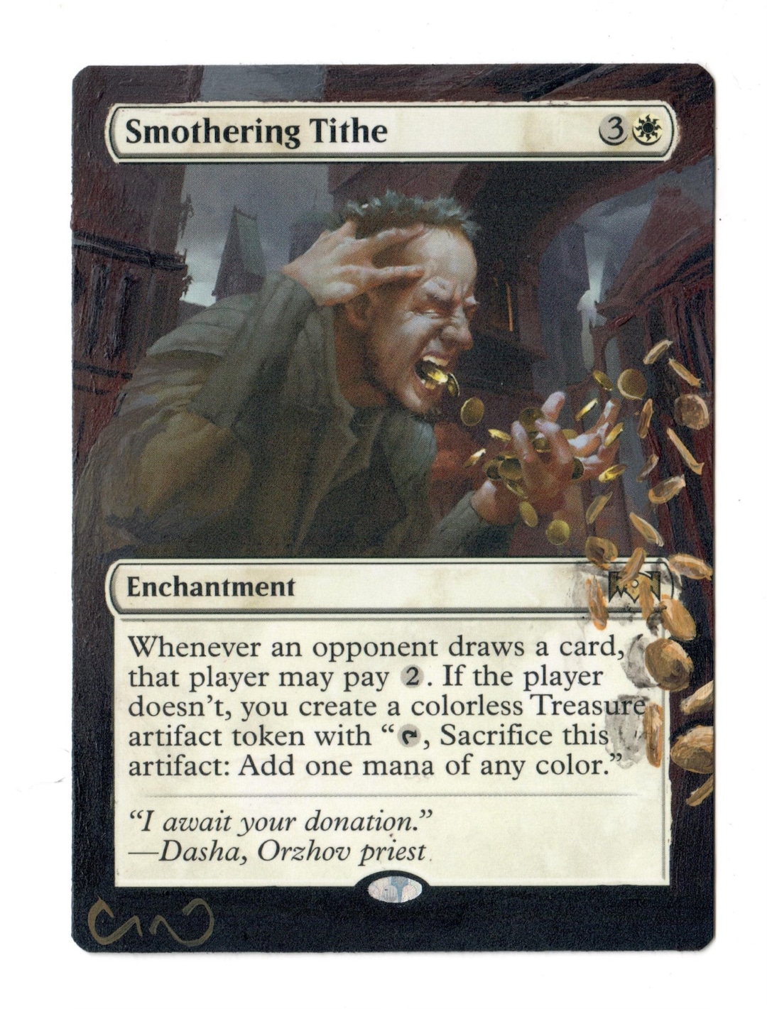 Smothering Tithe Altered Full Art MTG Magic Commander 2020 EDH Staple White Enchantment Pillow ...