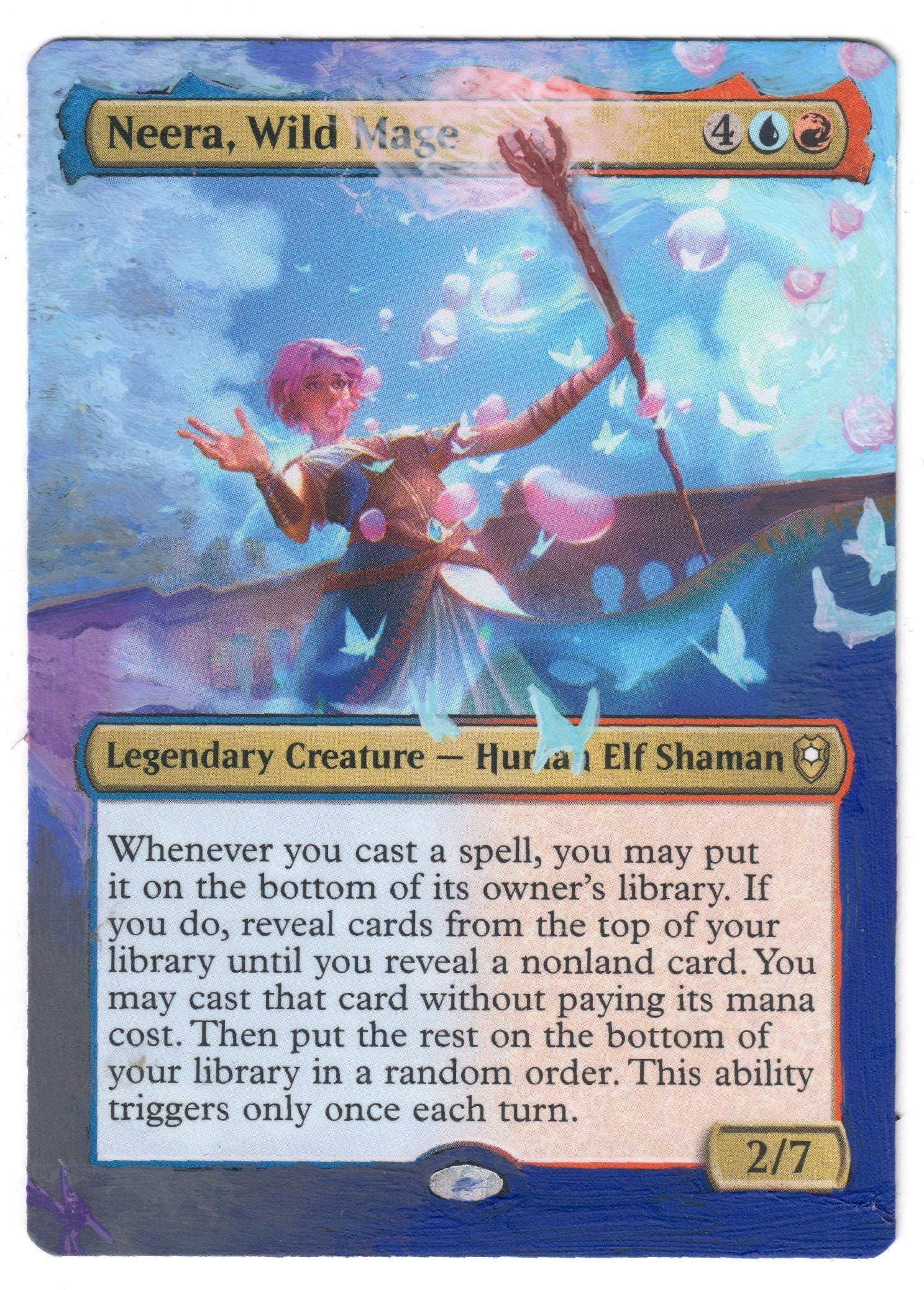 Neera Wild Mage Full Art Altered MTG Magic Hand Painted Legend ...