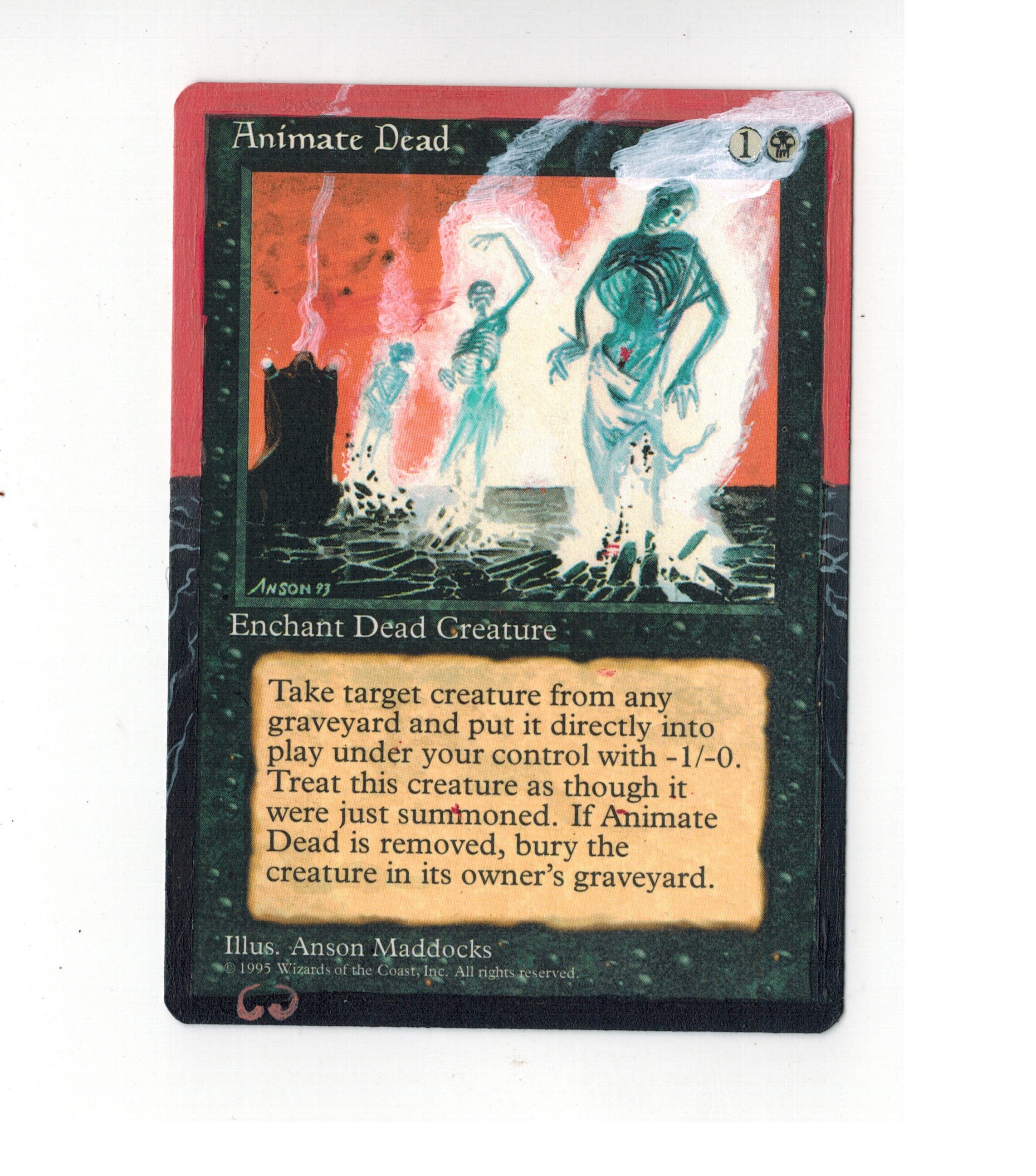Animate Dead Altered Full Art MTG Magic Commander EDH Painted - Etsy