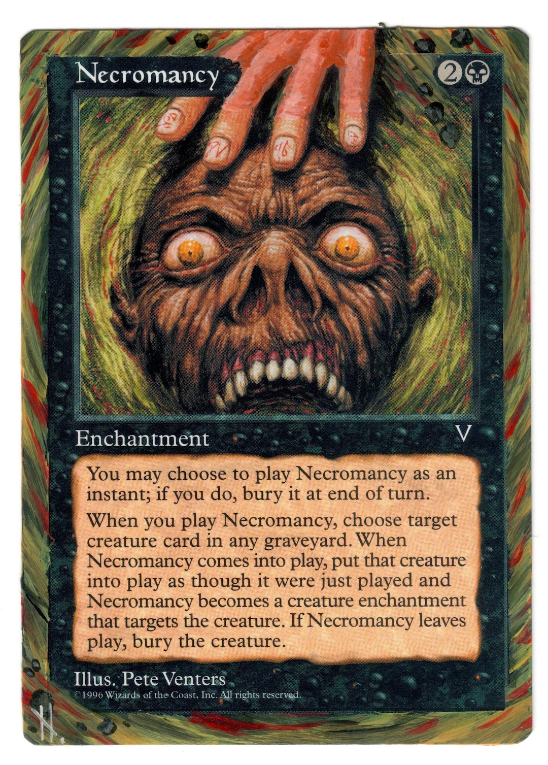 Necromancy Altered Full Art MTG Magic Commander EDH Painted Gift Pimp ...