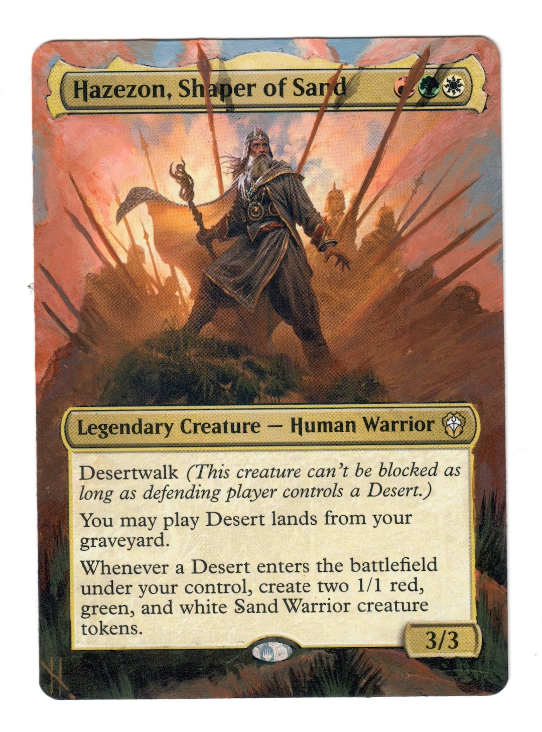 Hazezon Shaper of Sand Altered Full Art MTG EDH Desert Sand Warrior ...