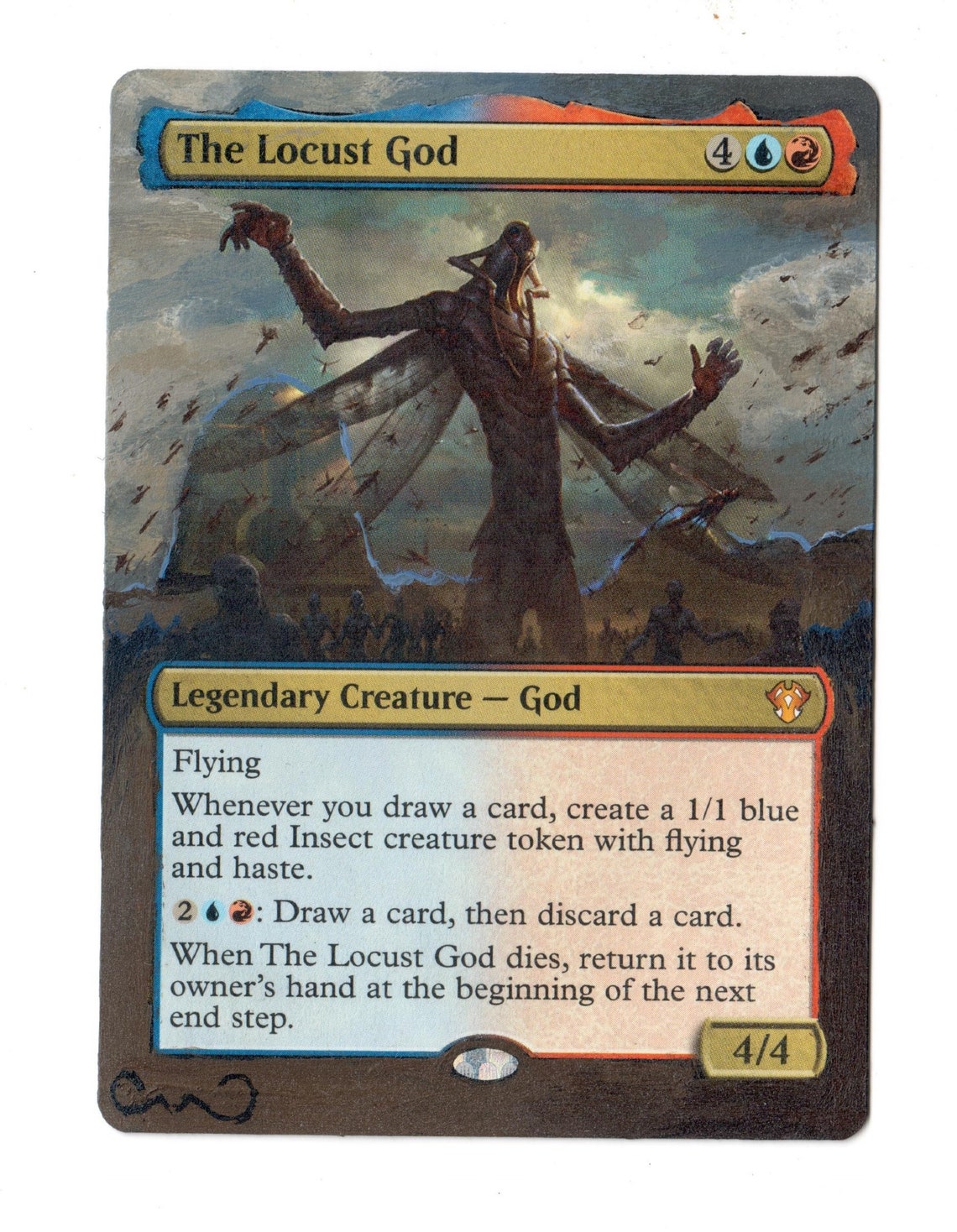 The Locust God Altered Full Art MTG Magic Commander 2020 EDH Painted ...
