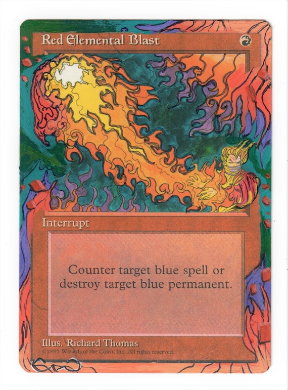 Red Elemental Blast Altered Full Art MTG Magic Commander Cedh | Etsy