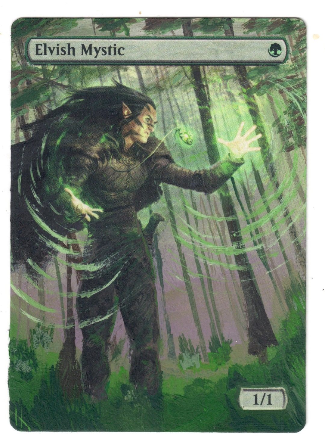 Elvish Mystic Full Altered Art MTG Magic EDH Elf Mana Dork Best Version ...