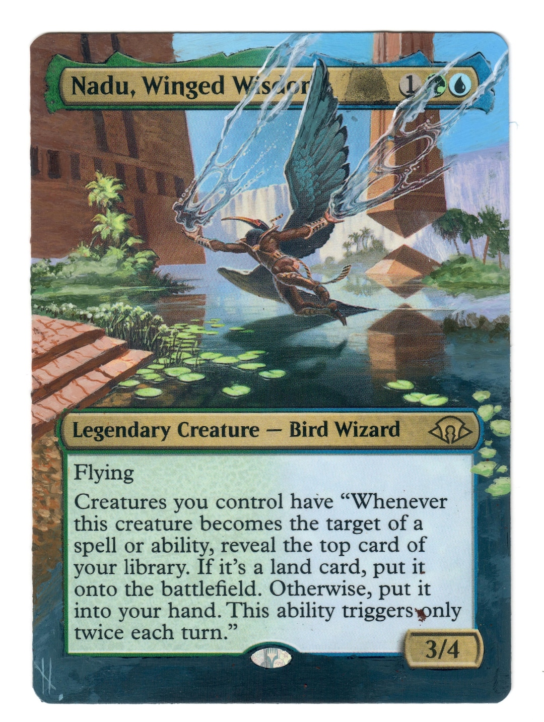 Nadu Winged Wisdom Altered Art MTG MH3 Commander Cedh Custom Borderless ...