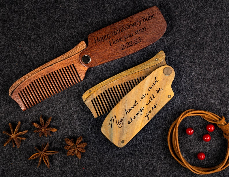 Personalized Engraved Wooden Beard Comb - Custom Grooming Gift - Etsy
