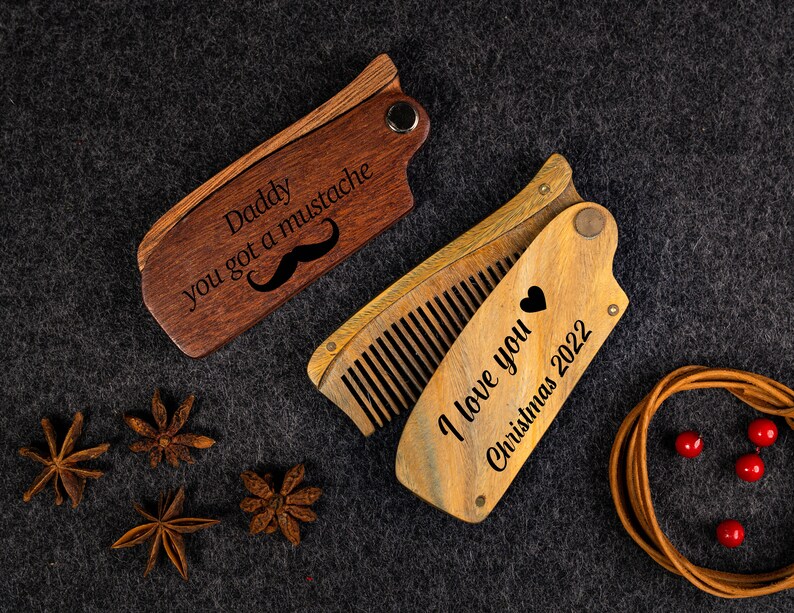 Personalized Engraved Wooden Beard Comb - Custom Grooming Gift - Etsy