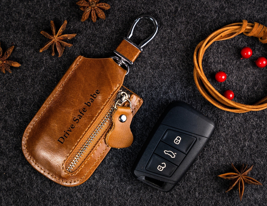 Car Key Cover, Personalized Leather Gifts, Key Case, Genuine Leather ...