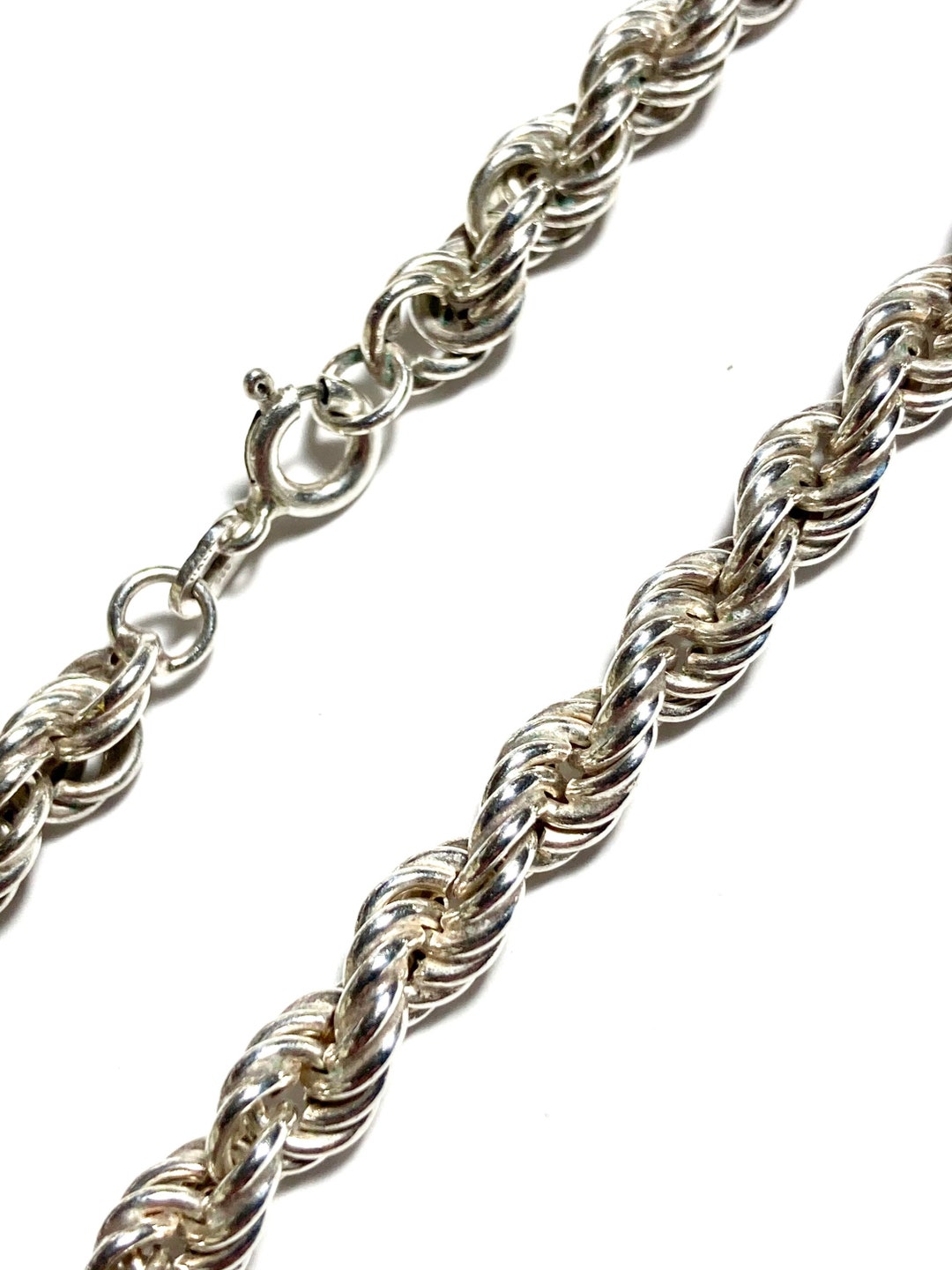 18.25” Sterling Silver Rope Twist Chain. Thick Sterling Rope Chain ...