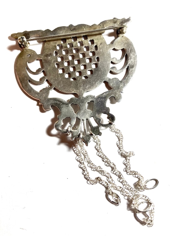 Victorian antique chatelaine sterling silver pin-broo… - Gem