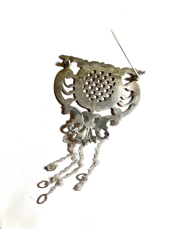 Victorian antique chatelaine sterling silver pin-broo… - Gem