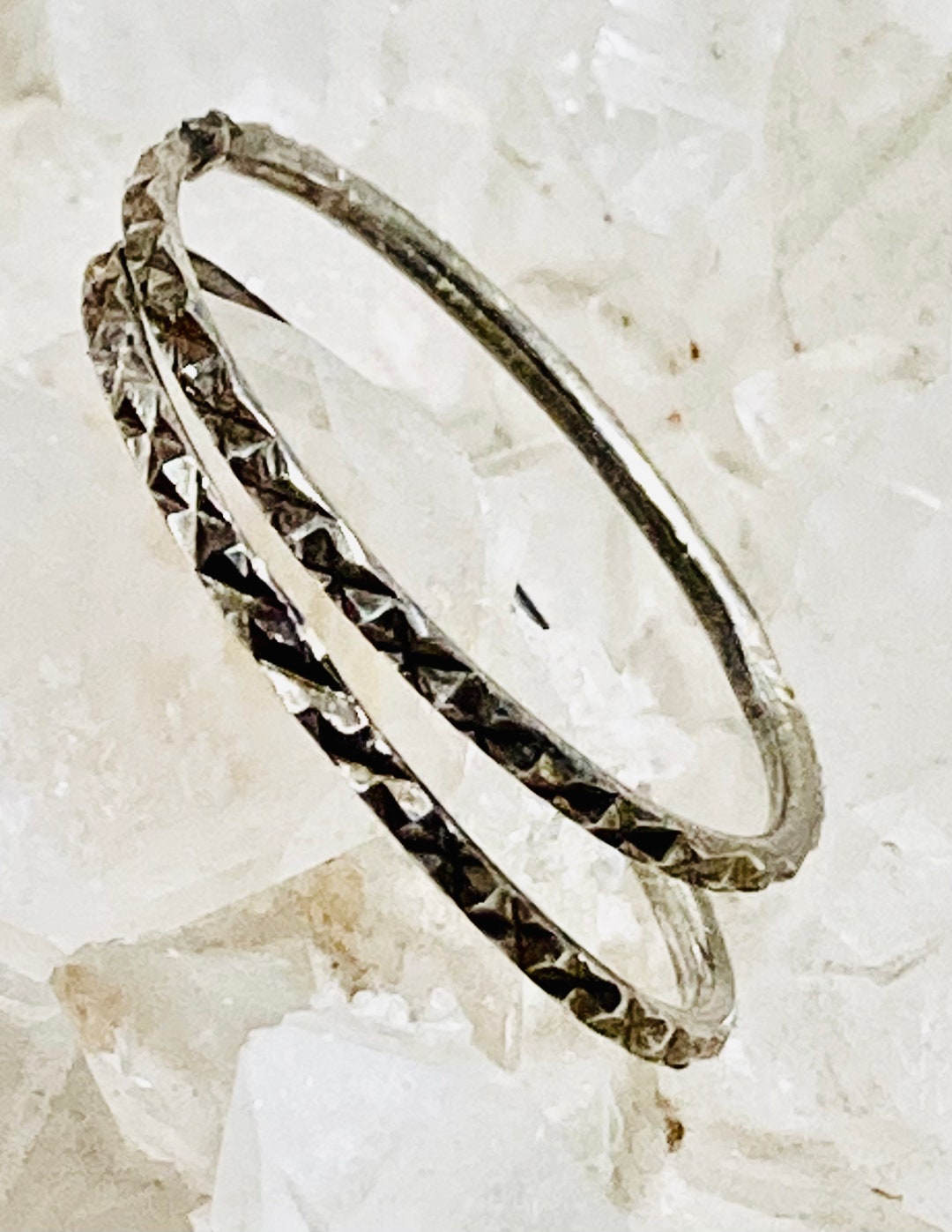 Two Vintage Designer Sterling Silver Stackable Rings. Light - Etsy