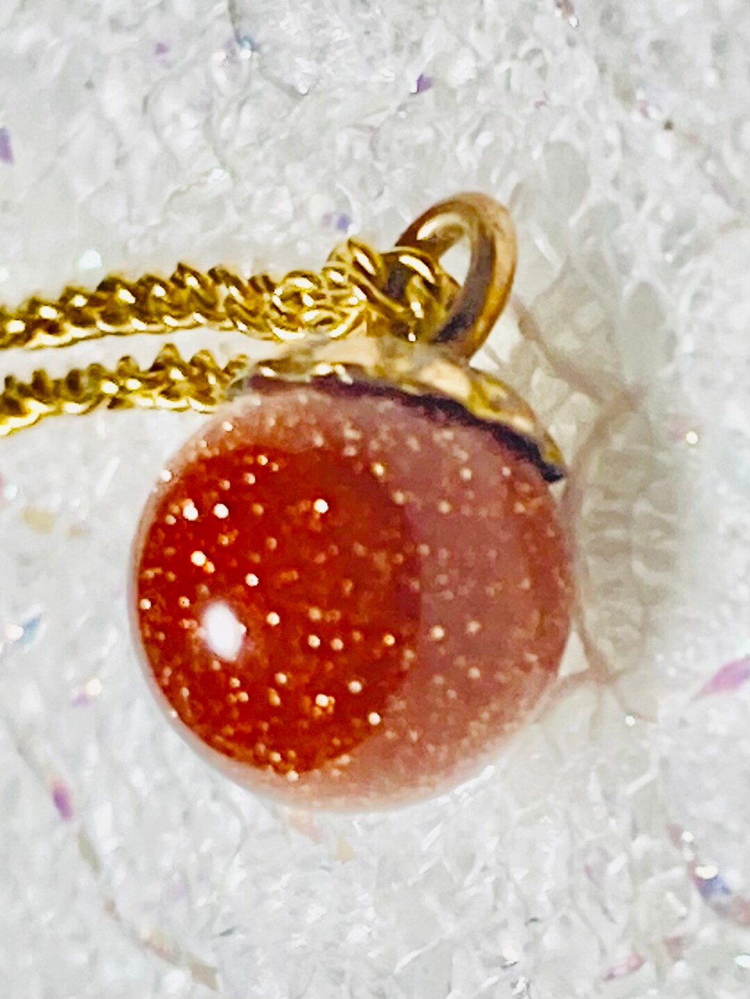 Art Deco Goldstone Pendant Necklace. Dainty Pendant Necklace ...