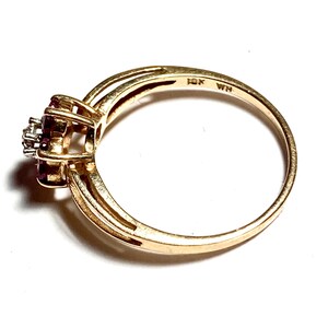 Sold Molly 10k Ruby & Diamond Ring. 10k Solid Gold Ruby Flower Ring ...