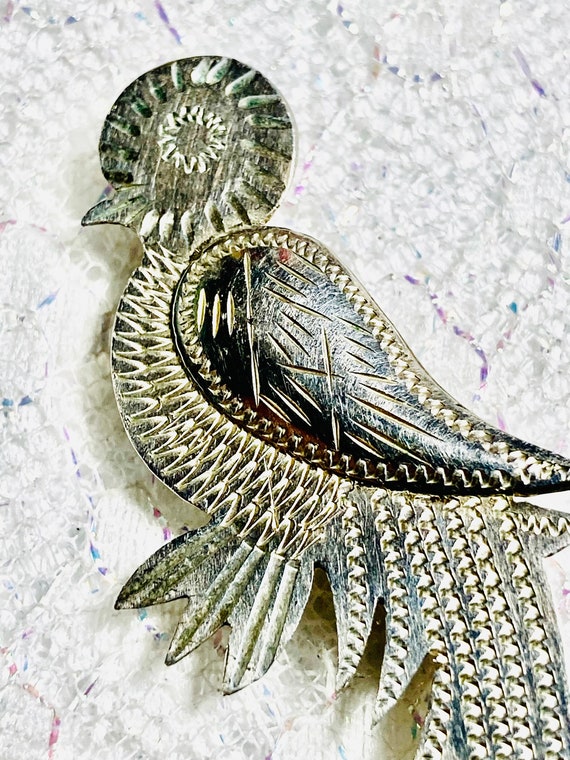 Victorian silver bird brooch pin. Hallmarked 900 silv… - Gem