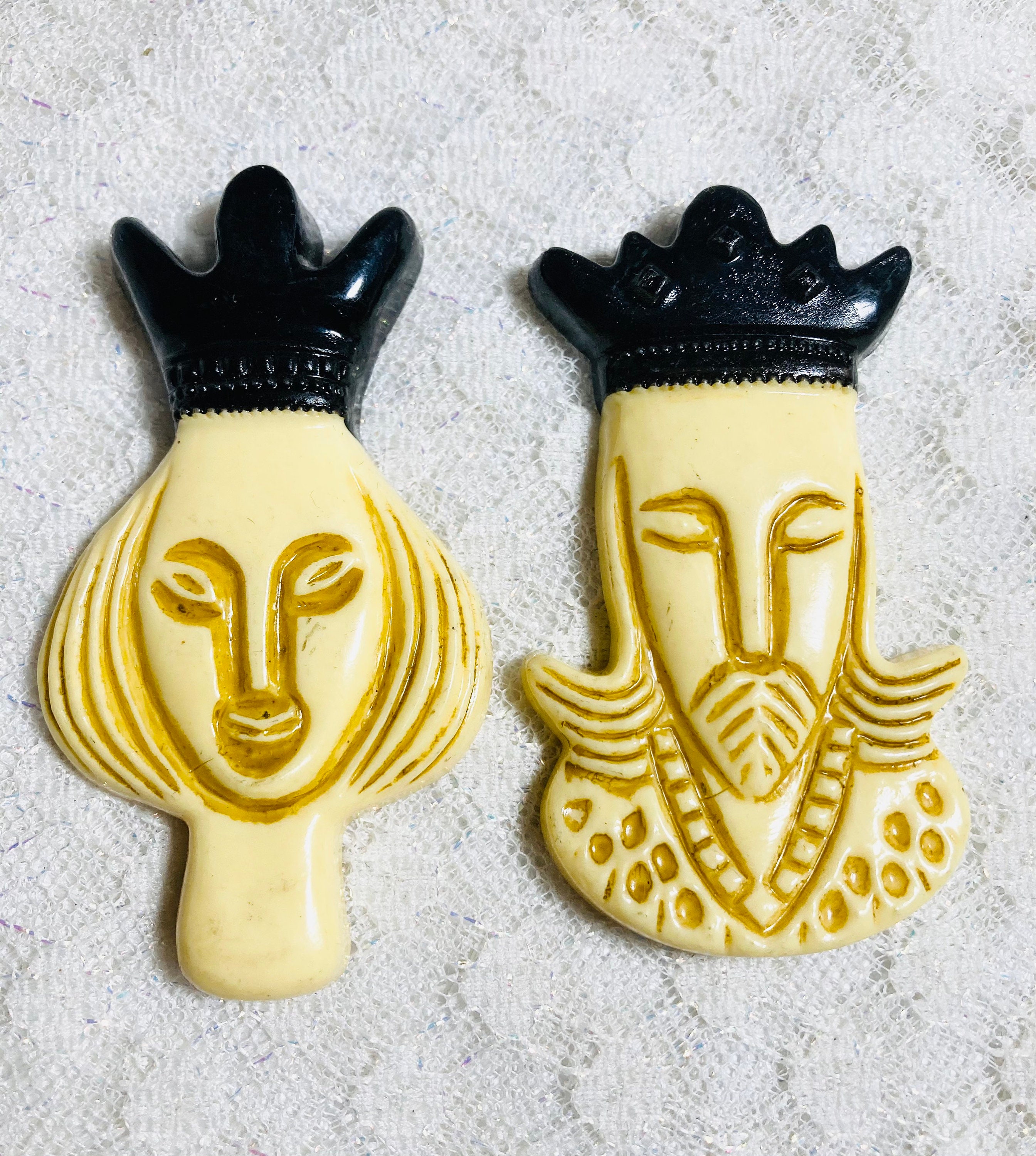 Rare Antique King & Queen Buttons. Early Plastics-cellulose - Etsy