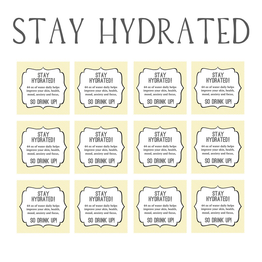 Stay Hydrated Cards Mental Health Week - Etsy