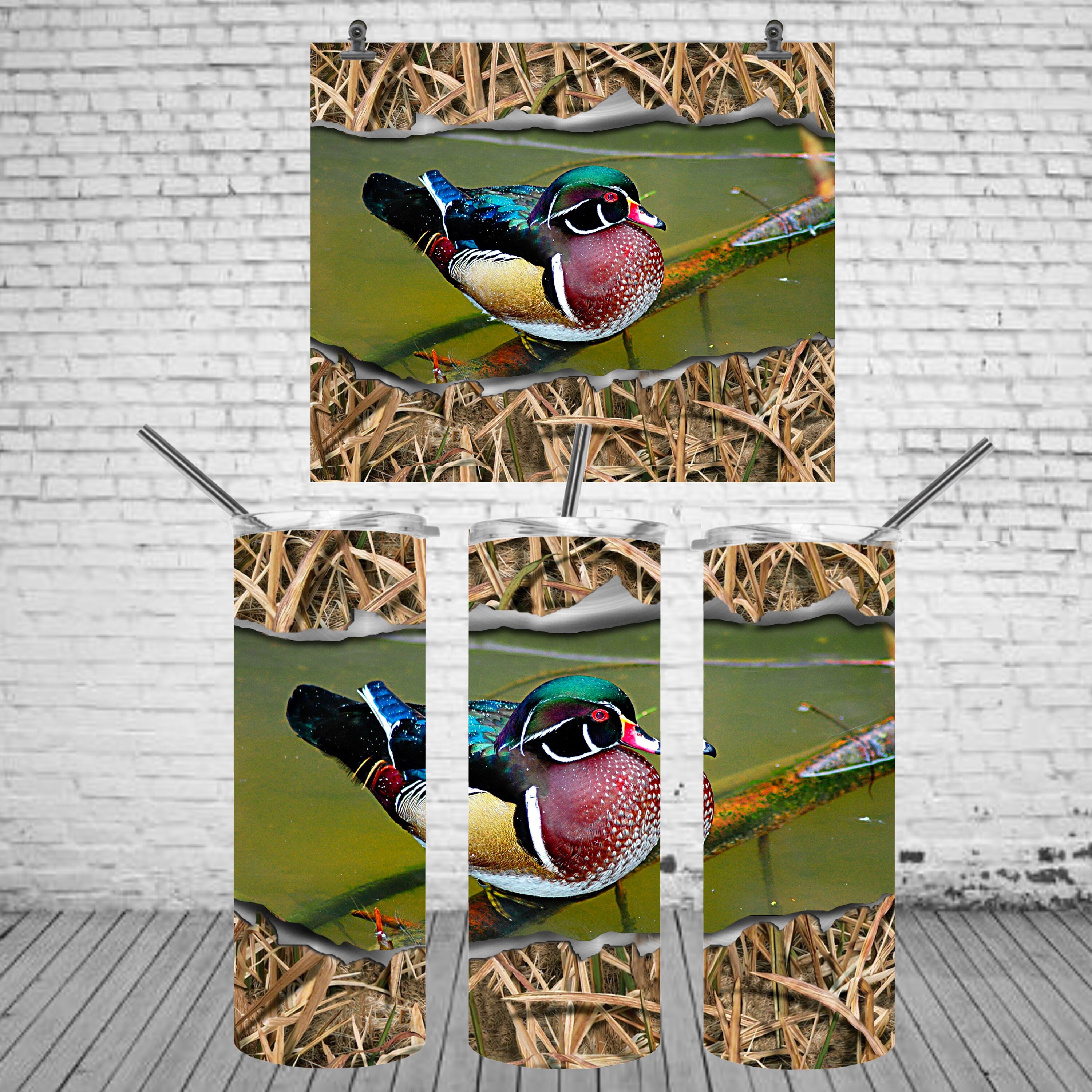 Wood Duck Camouflage Duck Hunting Full Wrap Straight 20oz - Etsy