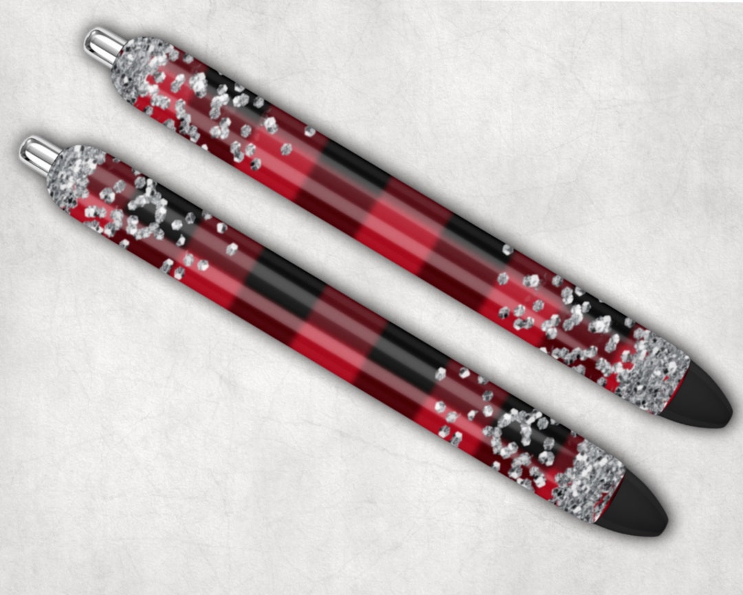 Buffalo Plaid, Silver Glitter, Pen Wrap Design, Printable, Epoxy Pen ...