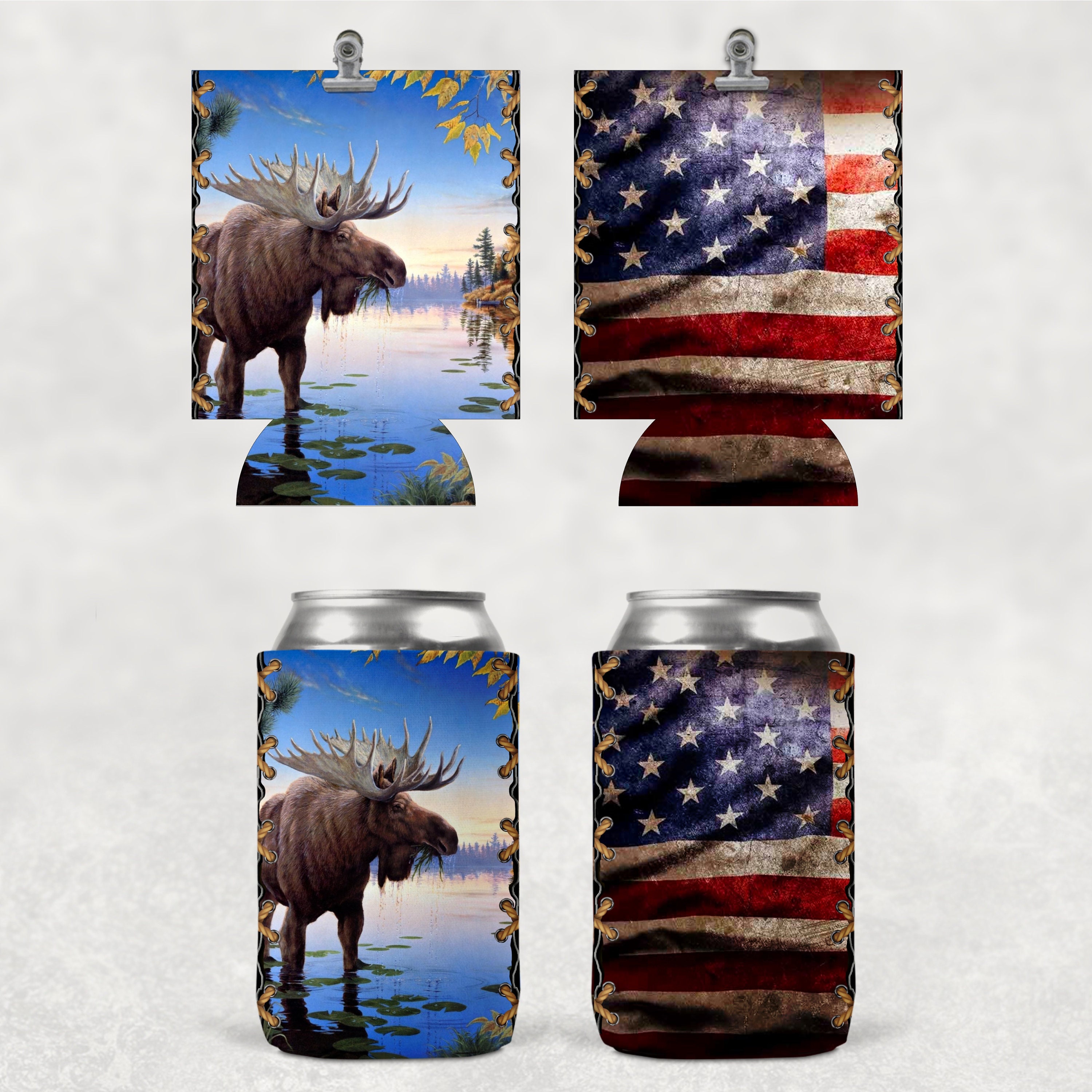 American Flag Bull Moose Hunting Outdoors Designs for Men - Etsy