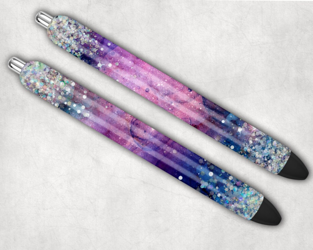 Galaxy, Silver Glitter, Pen Wrap Design, Printable, Epoxy Pen ...