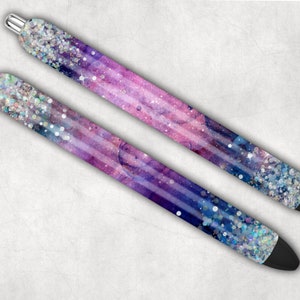 Galaxy, Silver Glitter, Pen Wrap Design, Printable, Epoxy Pen ...
