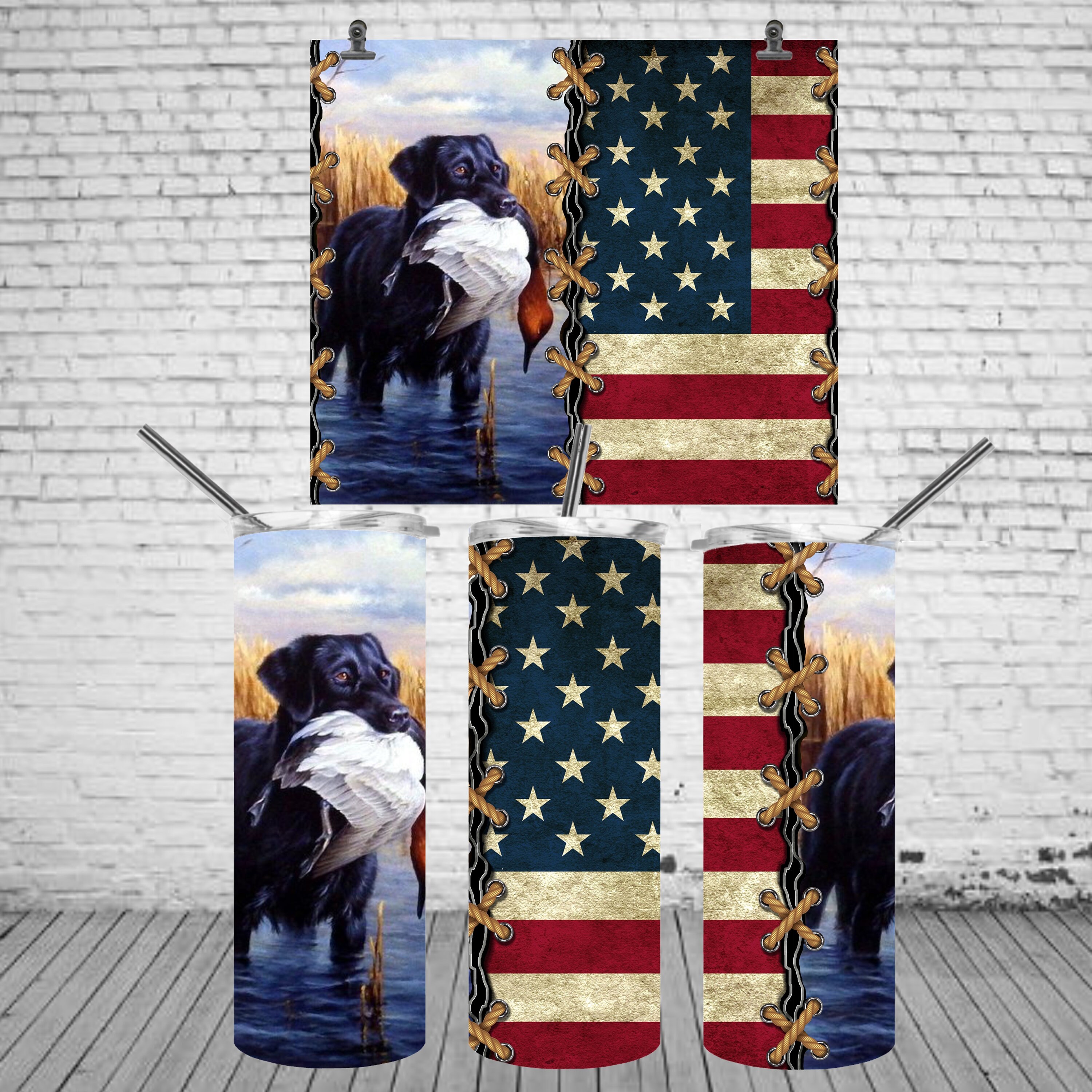 American Flag Black Lab Duck Hunting Full Wrap Heat Press - Etsy