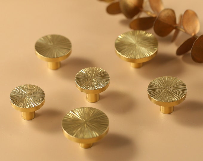 Handmade Brass Poppy Knob Drawer Knob Cabinet Knobs Door Handles Hook ...