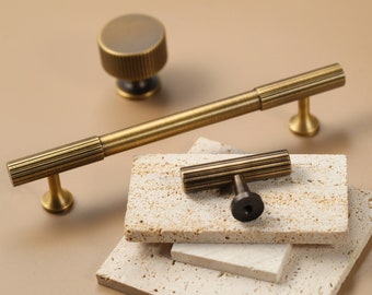 Drawer Knobs and Pulls, Invisible Rectangle Pulls, Ring Knobs, Gold Pull,dresser Knobs, Gold ...