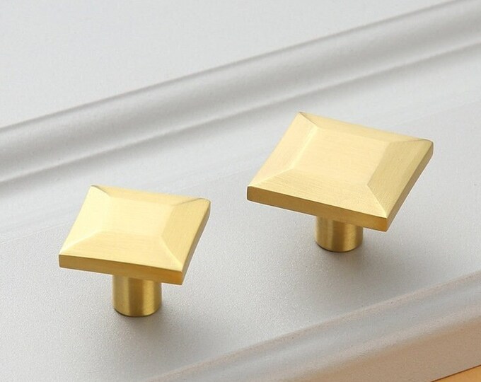 Hammered Solid Brass Round Knobs Round Cabinet Knobs Modern - Etsy