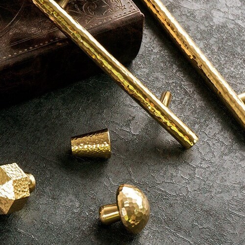 Hexagon Hammered Brass Solid Handmade Drawer Knobs Pulls - Etsy