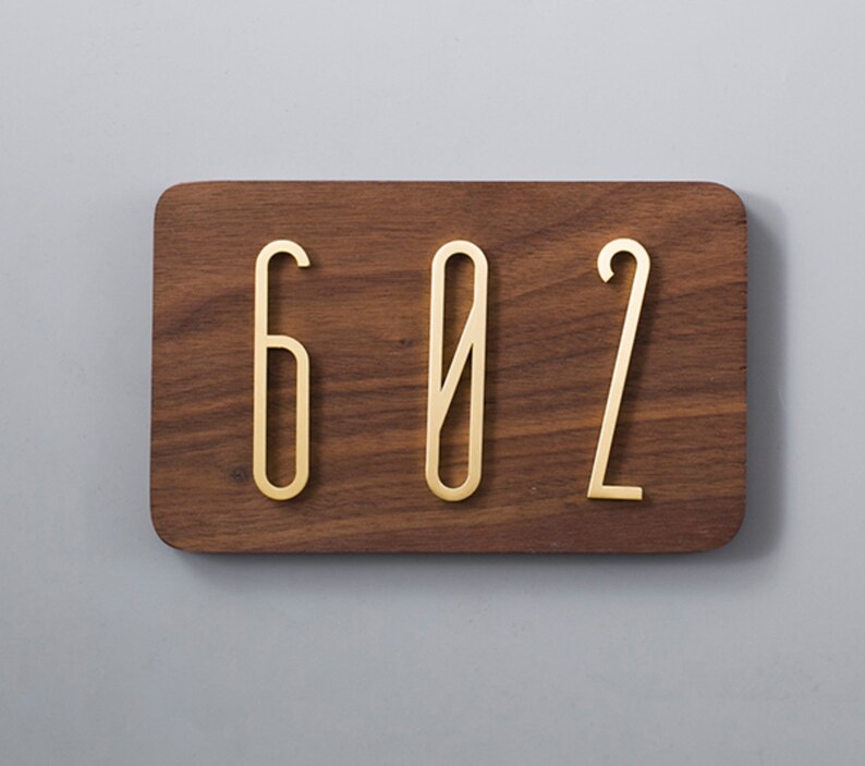Modern Brass House Numbers Stickers/ Brass House Letter Sign / - Etsy