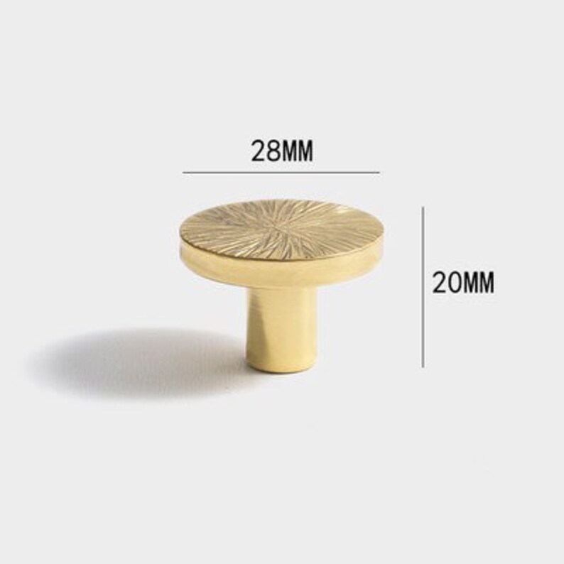 Hammered Solid Brass Round Knobs Round Cabinet Knobs Modern - Etsy
