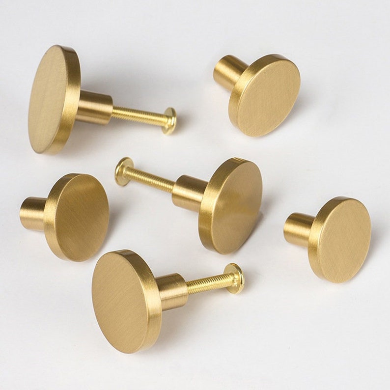 Brushed Brass Cabinet Knobs Brass Dresser Knob Modern Drawer - Etsy