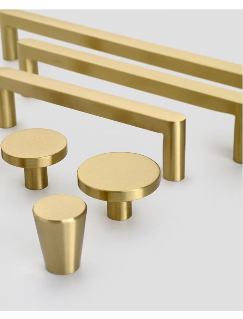 Brushed Brass Cabinet Knobs Brass Dresser Knob Modern Drawer - Etsy