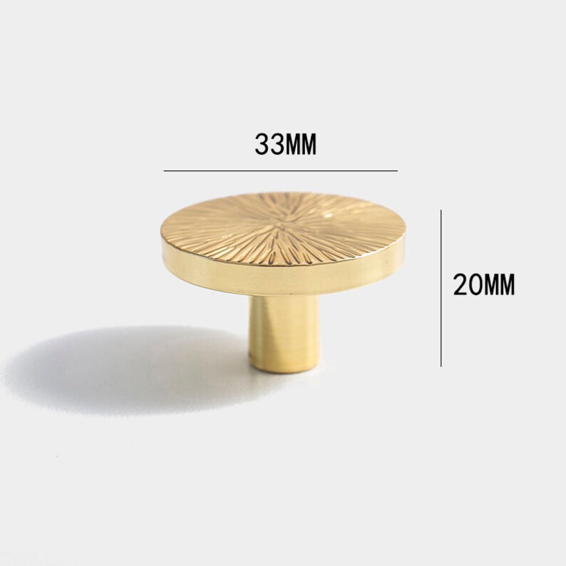 Hammered Solid Brass Round Knobs Round Cabinet Knobs Modern - Etsy