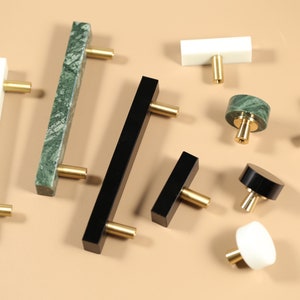 Natural Marble Cabinet Pulls, Marble Crystal Drawer Knobs Pulls Handles ...