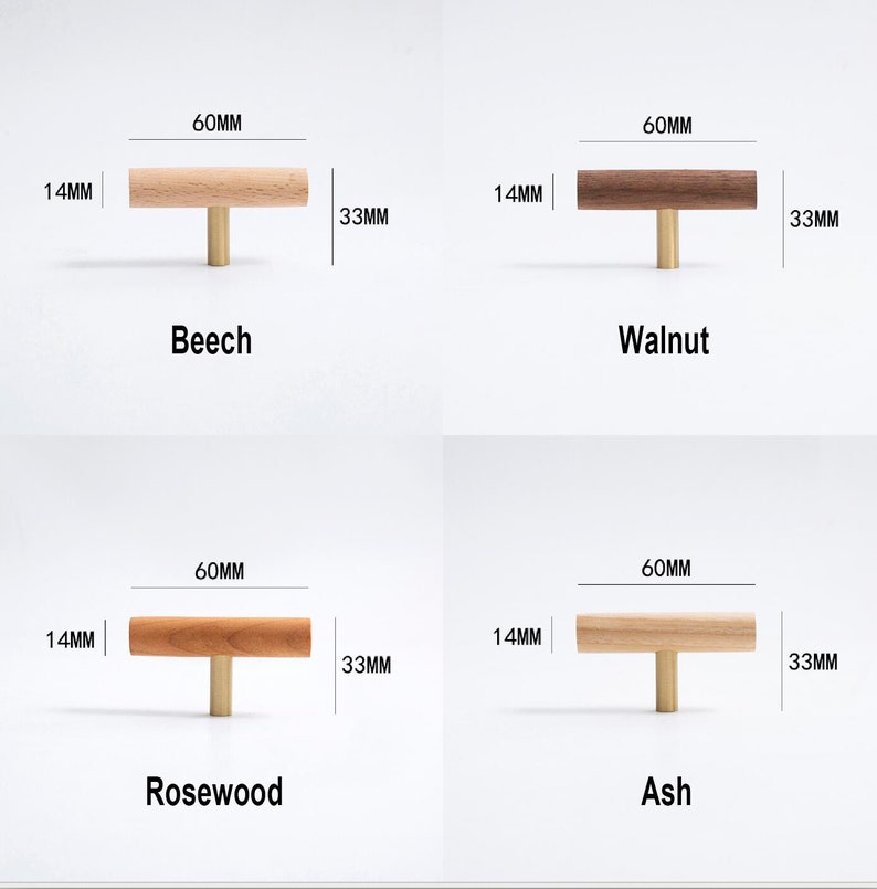 Solid Wood Cabinet Pulls Wood Drawer Knobs Handles Walnut - Etsy Canada