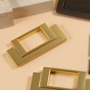 Drawer Knobs and Pulls, Invisible Rectangle Pulls, Ring Knobs, Gold Pull,dresser Knobs, Gold ...