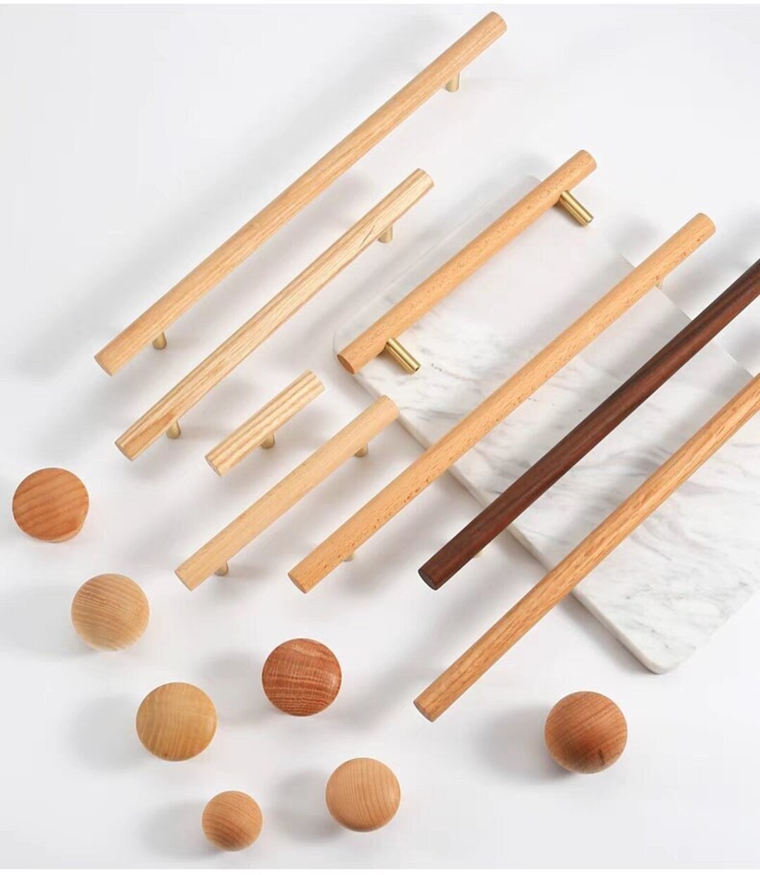 Boho Wood Cabinet Pulls Wood Drawer Knobs Handles Walnut - Etsy