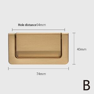 Drawer Knobs and Pulls, Invisible Rectangle Pulls, Ring Knobs, Gold Pull,dresser Knobs, Gold ...