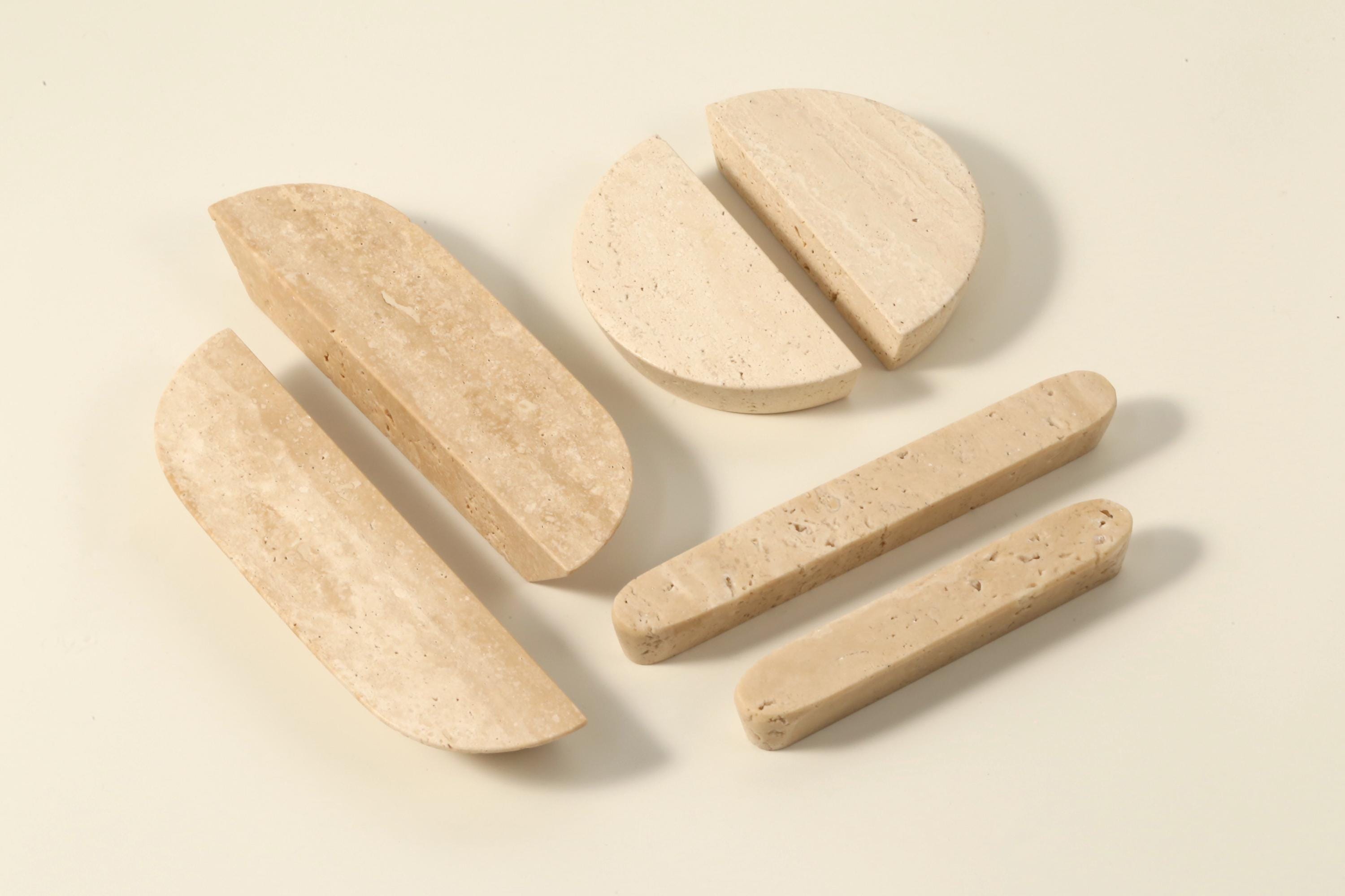 Natural Travertine Drawer Knobs Handles, Custom Engraved Art Travertine ...