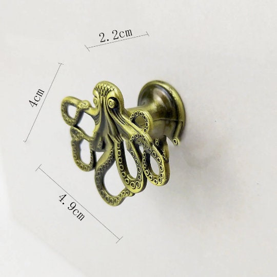 Antique Silver Octopus Drawer Pull Knobs Marine Animal - Etsy