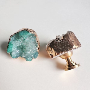 Green Crystal Brass Base Drawer Handle Knob Cabinet Knobs Pull Handle ...