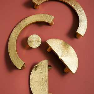 Hammered Solid Brass Round Knobs Round Cabinet Knobs Modern - Etsy