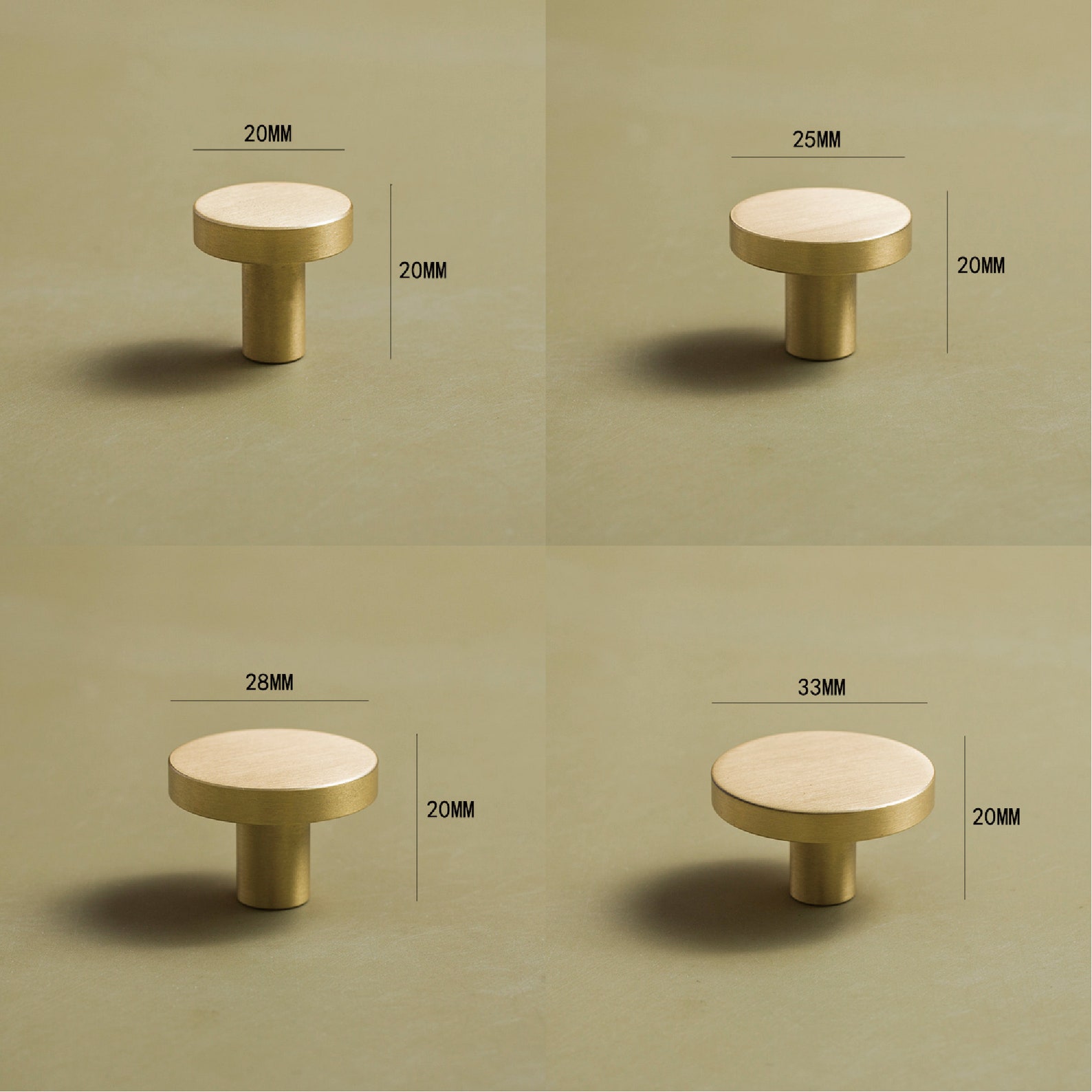 Brushed Brass Cabinet Knobs Brass Dresser Knob Modern Drawer - Etsy