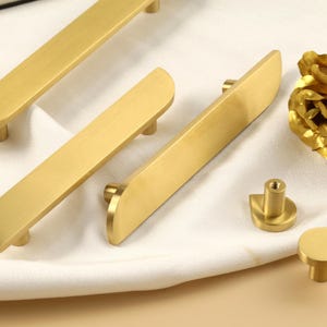 Solid Brass Cabinet Handles Gold Leaves Drawer Knobs Pulls Handles, Art Deco Dresser Knobs Pull ...